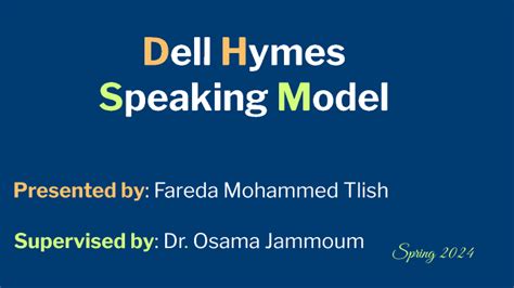 Dell Hymes Speaking Model By Fareda Mohammed On Prezi