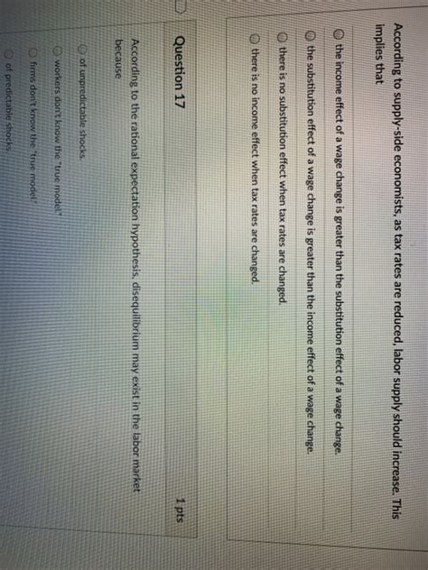 Solved According To Supply Side Economists As Tax Rates Are