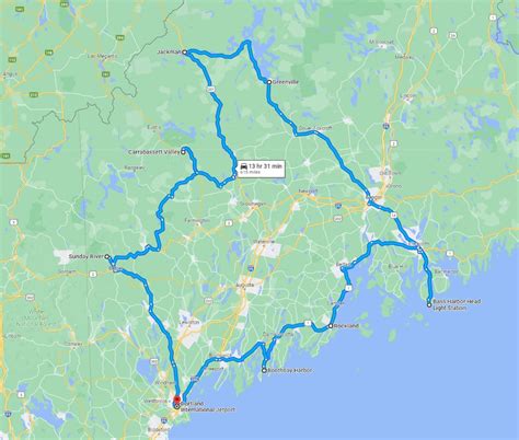 Road Trip Maine Lighthouses Map