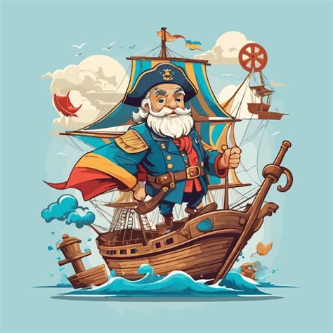 Premium Vector Pirate Themed Vintage Vector