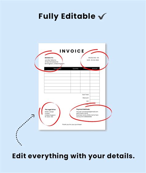 Simple Vat Invoice Template Etsy