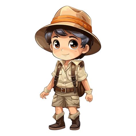 Premium Vector Cute Boy In Safari Outfit Vector Illustration