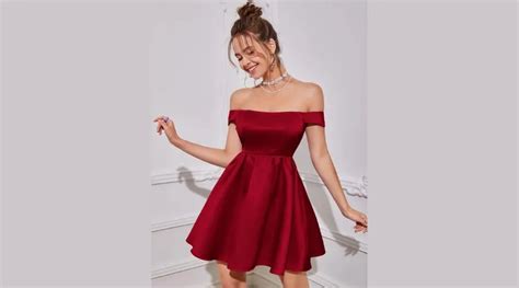 Elegance Satin Off Shoulder Cocktail Dress For Women