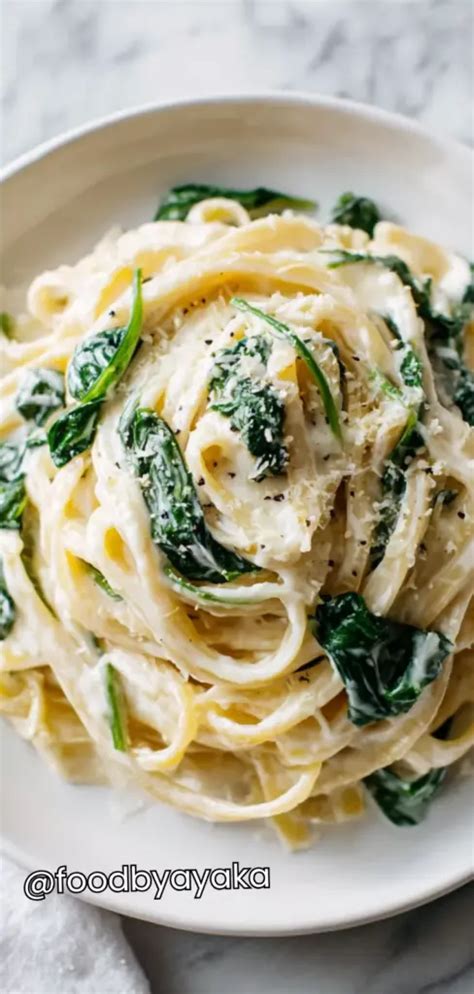 Spinach Alfredo Pasta Recipe