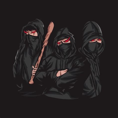 Premium Vector Holigan Suporter With Black Hoodie