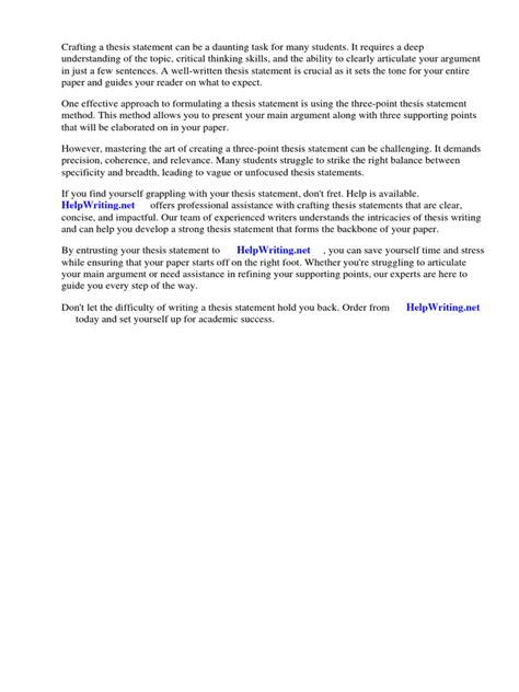 3 Point Thesis Statements Pdf