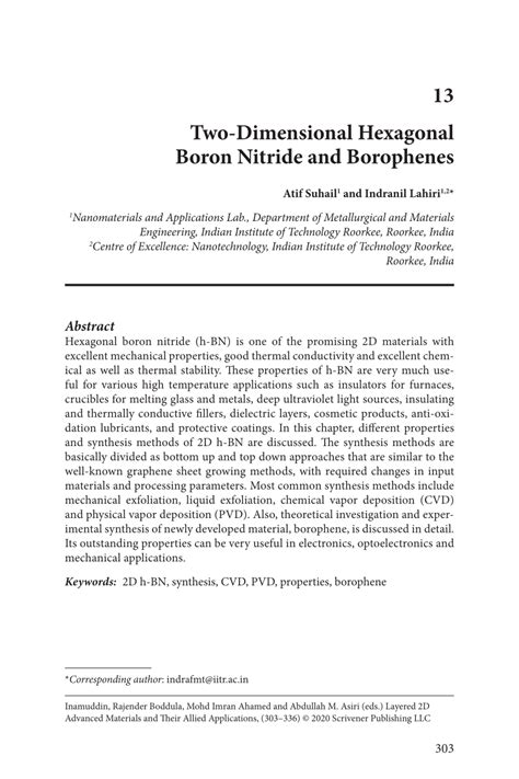 Pdf Two‐dimensional Hexagonal Boron Nitride And Borophenes