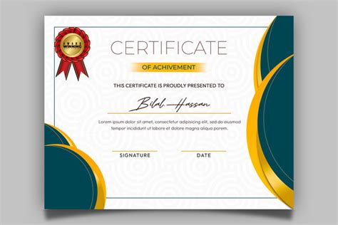 Free Psd New Elegant Certificate Of Achievement Design Template 2024