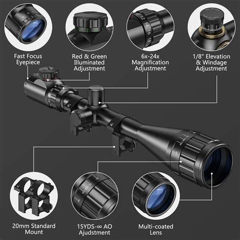 Rifle Scopes Sniper Mt 6 24x50 Rifle Scope Illuminated Mil Dot