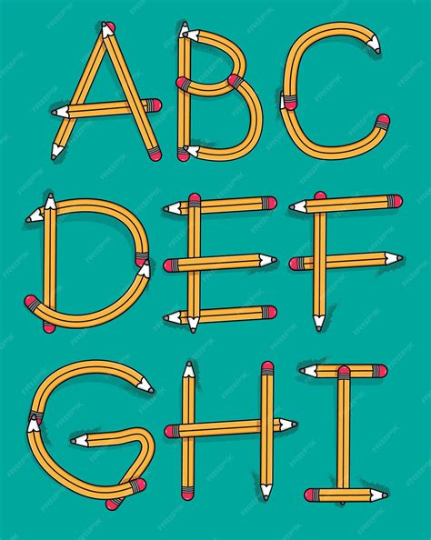 Premium Vector Pencil Letters Alphabet Vector Font Words