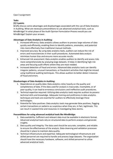 Case 3 Assignment Case 3 Case 3 Assignment Tasks 1 5 Points