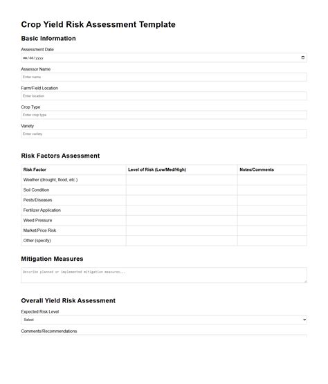Comprehensive Risk Assessment Document Sample For Crop Insurance