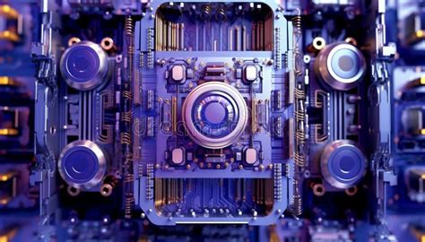 Futuristic Computer Equipment Complexity Controls Global Communications Network Server Generated