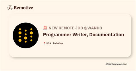 [hiring] programmer writer documentation wandb