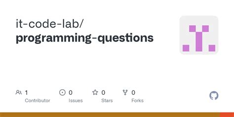 GitHub It Code Lab Programming Questions