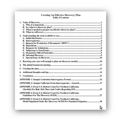 Creating An Effective Discovery Plan 32 Page Book
