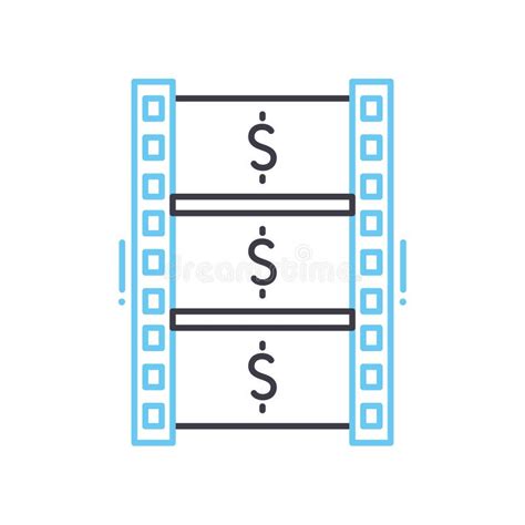 Film Budget Line Icon Outline Symbol Vector Illustration Concept