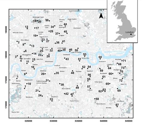 Map Showing Position Of Soil Sample Locations Analysed For Organic