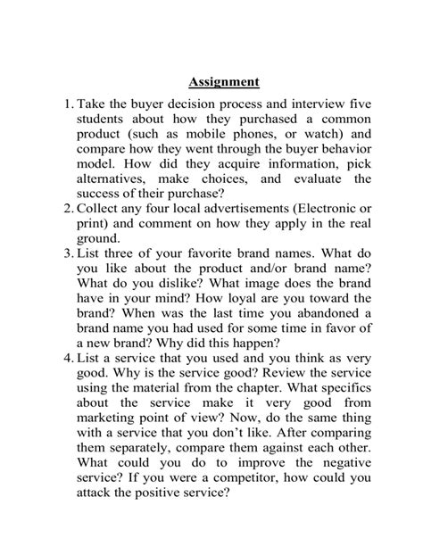Buyer Behavior And Marketing Assignment