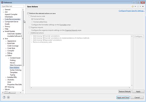 Disable Format On Save In Eclipse Oxygen Stack Overflow