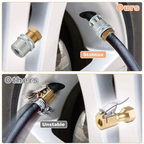 Tire Inflator Nozzle 2 Pack Locking Air Chucks Heavy Duty Brass Tire