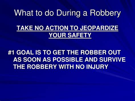 Ppt Robbery Prevention And Awareness Training Powerpoint Presentation