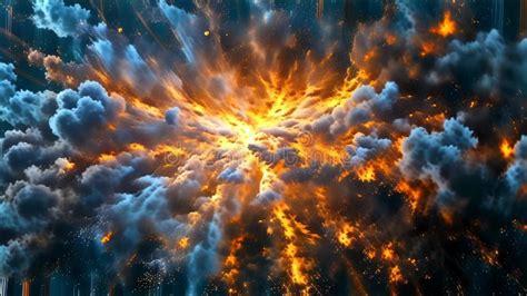 Explosion With Rotating Smoke From The Center Stock Footage Video Of