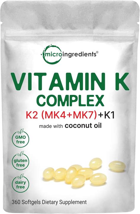 Micro Ingredients Super Vitamin K Complex K2 Mk7 Mk4