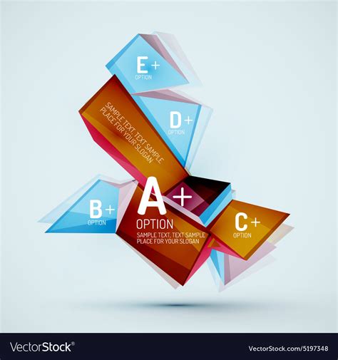 Geometric Shapes With Sample Text Abstract Vector Image