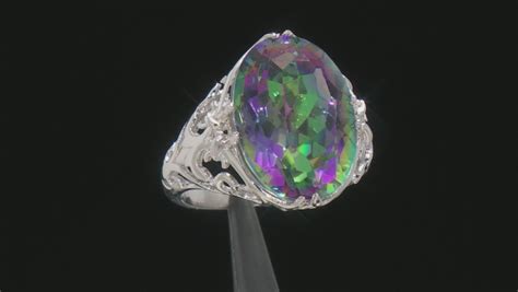Multi Color Quartz Rhodium Over Sterling Silver Ring 1063ct Akh257 Jtv