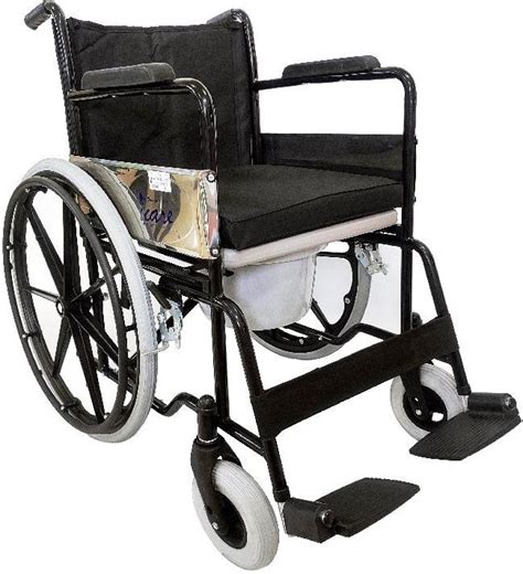 Aluminum Manual Polished Commode Wheelchair For Handicaped Use Hospital Use Style Common At