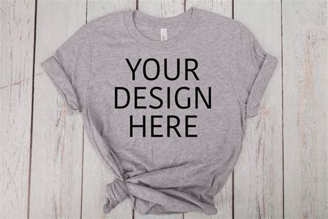 Athletic Heather Bella Canvas 3001 Shirt Mockup 4007397