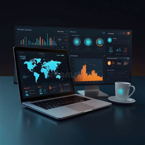 Digital Dashboard With Infographics And Statistical Reports Stock Illustration Illustration Of