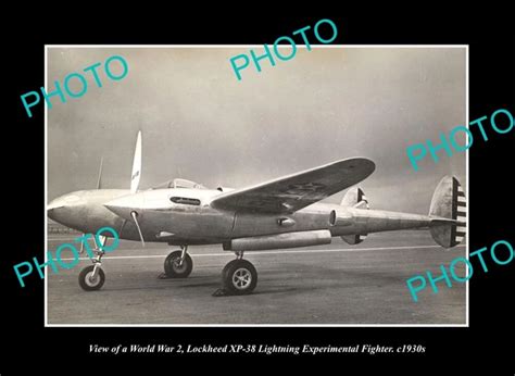 Old Large Historic Aviation Photo Wwii Lockheed Lightning Fighter Aircraft 1930 Eur 579