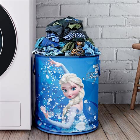 Kuber Industries Round Laundry Basket For Clothes Disney Frozen Print