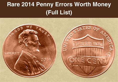 Rare 2014 Penny Errors Worth Money Full List With Pictures Coinvaluechecker