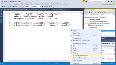 Indexing And Slicing Operations Python Inf 303 Tutorial Youtube