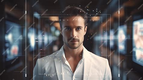 Premium Ai Image Face Detection And Recognition Of Man Computer