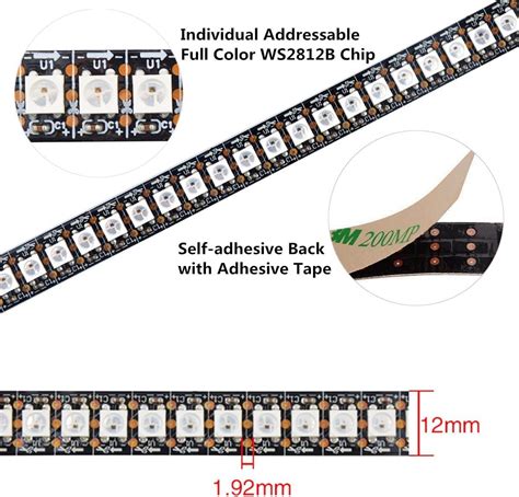 Fun Ws2812b Led Strip Lights 32ft 1m Ws2812b 144leds Programmable Individual Addressable Ws2811