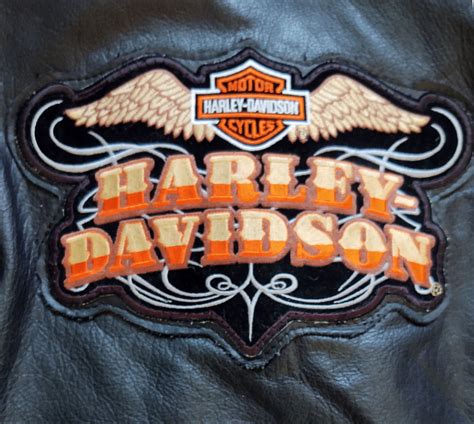 Classic Leather Jacket Harley Davidson Patch Size 42 Etsy