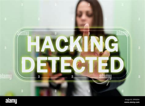 Writing Displaying Text Hacking Detected Internet Concept Activities