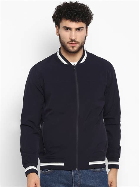 Buy Red Tape Men Navy Blue Striped Bomber Jacket Jackets For Men