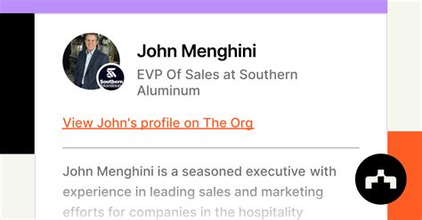John Menghini Evp Of Sales At Southern Aluminum The Org