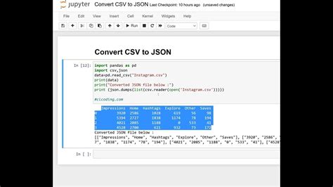 Day Convert CSV To JSON YouTube