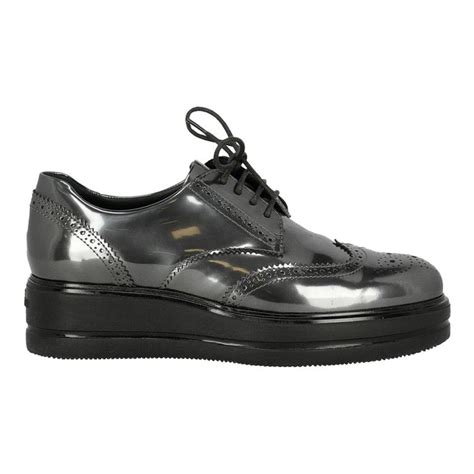 Hogan Woman Lace Up Silver Leather It 39 For Sale At 1stdibs