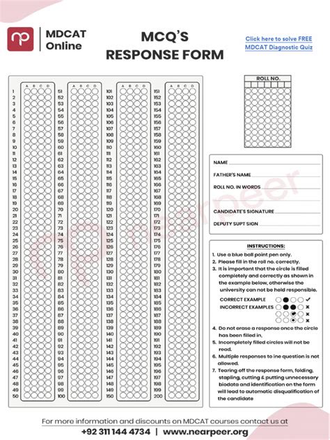 Mdcat Omr Sheet Pdf