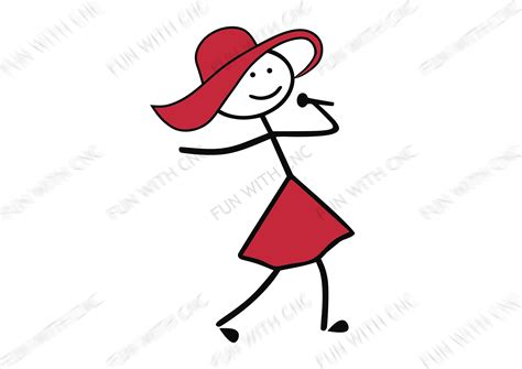 Stick Figure Singing Girl Clipart With Microphone And Stylish Hat
