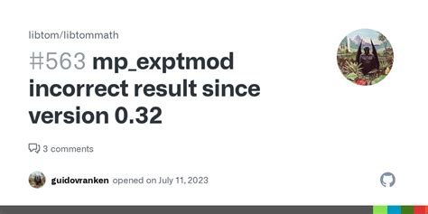 mp exptmod incorrect result since version 0 32 · issue 563 · libtom