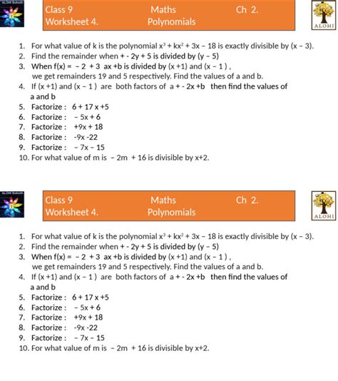 Class 9 Maths Ch 2 Ws 4 Pdf