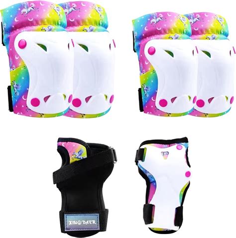 Olyspm Protezioni Pattini Bambina Ginocchiere Bambiniset Di Protezioni Per Pattini Set Di 6